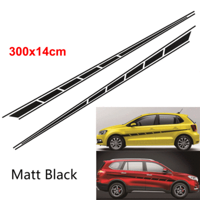 2x Car Body Sticker Streamline Style Side Strip Wrap Vinyl Film Decal ...