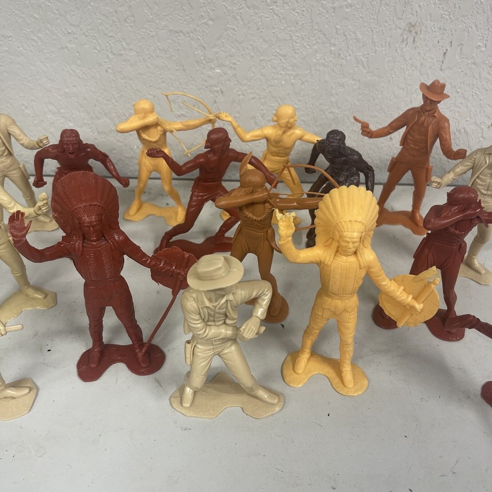 1964 Vintage Louis Marx Cowboys & Indians 6 Inch Figures Lot of 16 ...