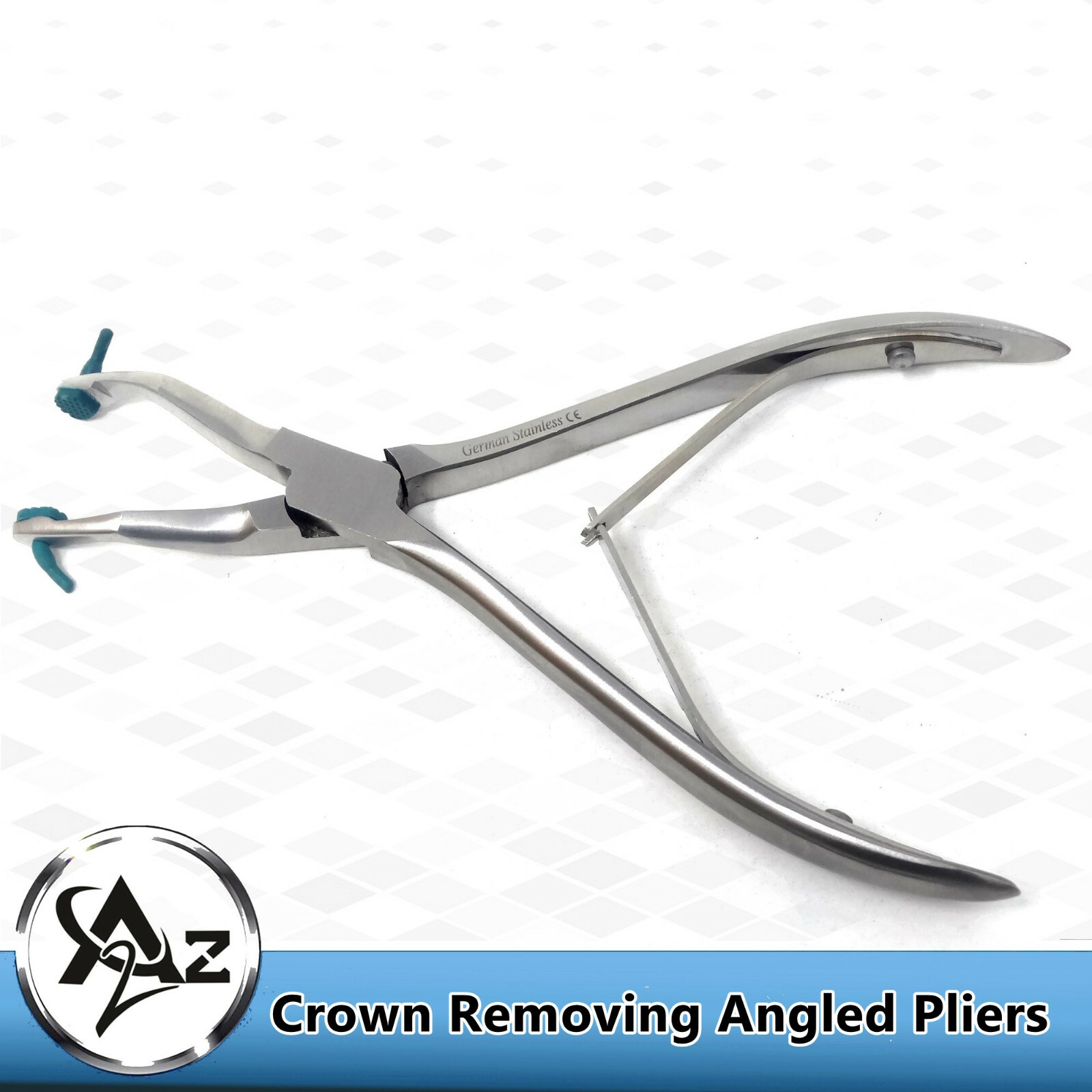 DENTAL CROWN GRIPPER REMOVER PLIERS 6" ANGLED W/ 10 REPLACEABLE ...