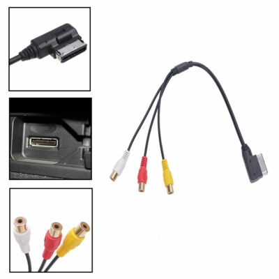 3 RCA Phono Audio AV Composite Video Cable Lead For Audi A3 A6 A8 Q7 ...