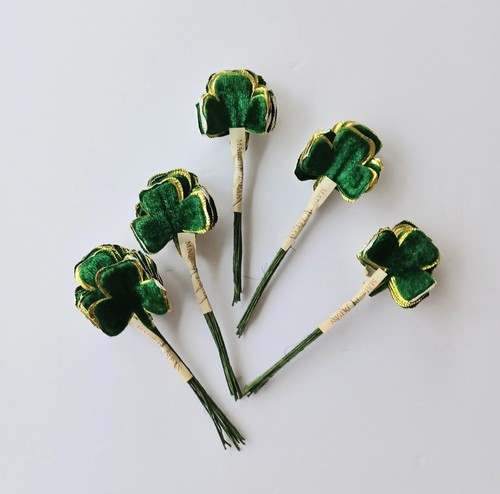 Vintage SPUN COTTON St Patricks Shamrock Picks Chenille Velvet Japan 70 ...