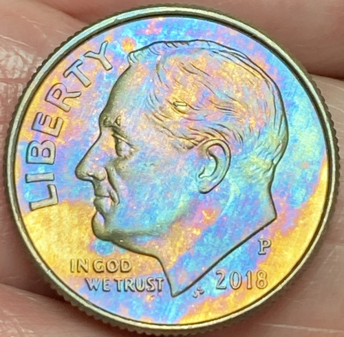 2018-P Roosevelt Dime Beautiful Lustrous Gold/Rainbow Toned Coin #8 | eBay