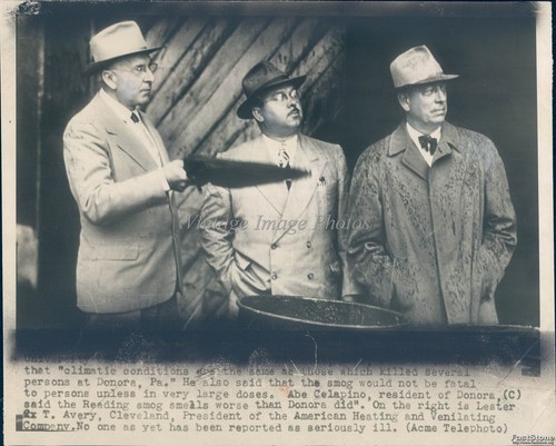 1949 Donora Abe Celapino Lester Avery Smog Event Fedora Hat Wire Photo ...