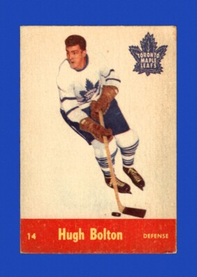 1955-56 Parkhurst Set-Break # 14 Hugh Bolton VG-VGEX (crease) *GMCARDS ...