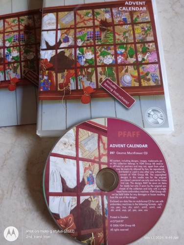 2006 PFAFF ADVENT CALENDAR MULTIMEDIA INTRUCTIONAL CD W/INSERT | eBay