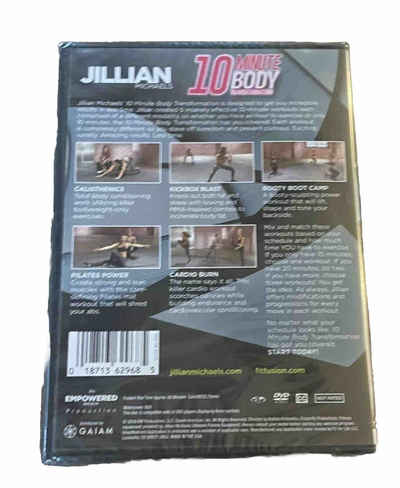 Jillian Michaels Fitness 10 Minute Body Transformation (DVD) New ...