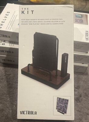 Victrola Vinyl Record Cleaning The Kit with Wood & Metal Album Stand ...