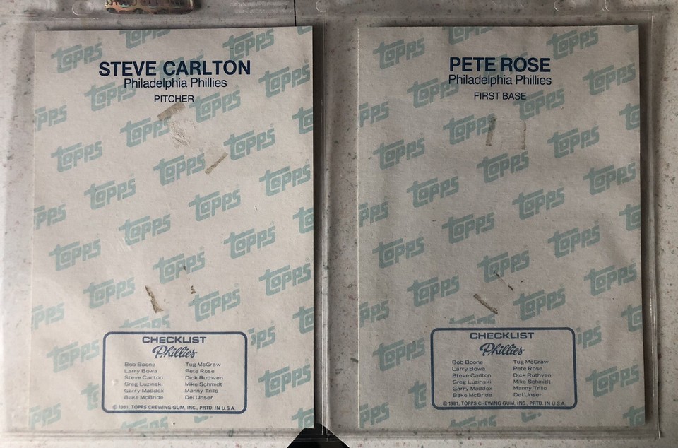 1981 Topps Super Baseball Oversized Cards - Steve Carlton & Pete Rose ...