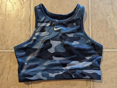 Nike sz XS High Neck Swoosh Camo Sports Bra blues dd1199 4617 | eBay