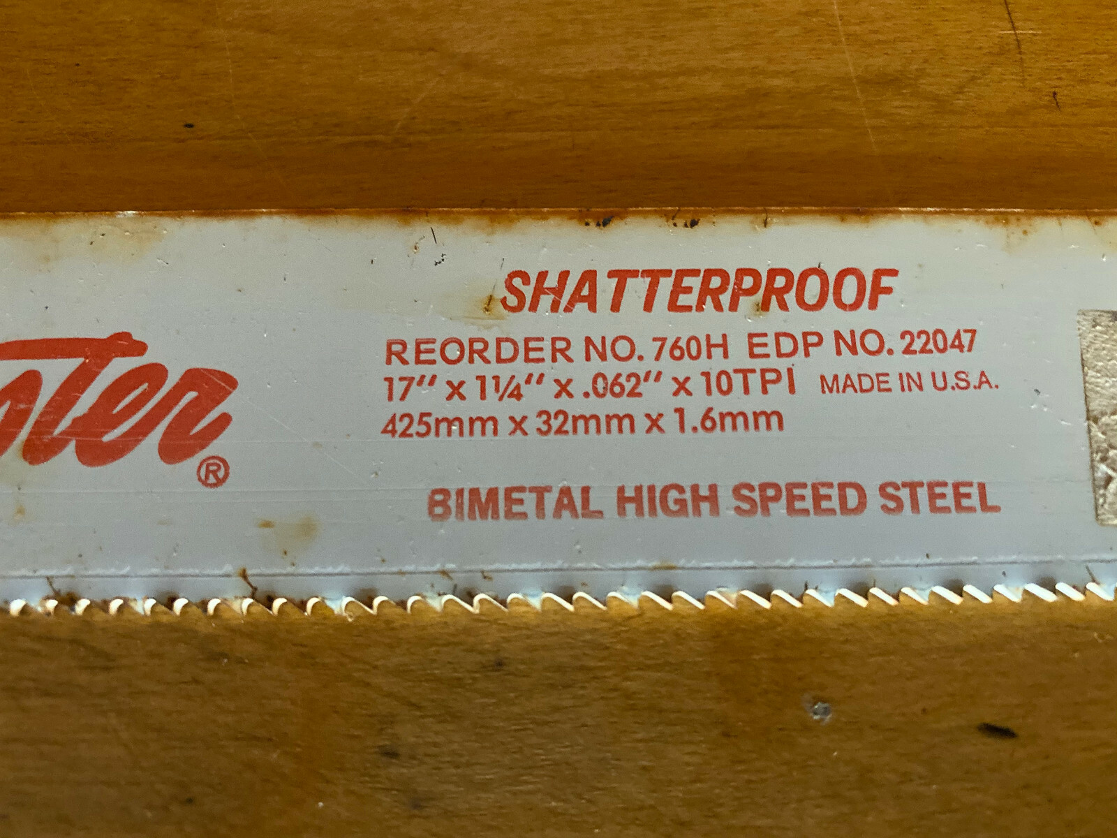 1 LENOX Hackmaster Steel Blade #22047 17"/4"x .062"x10TPI Bimetal High ...