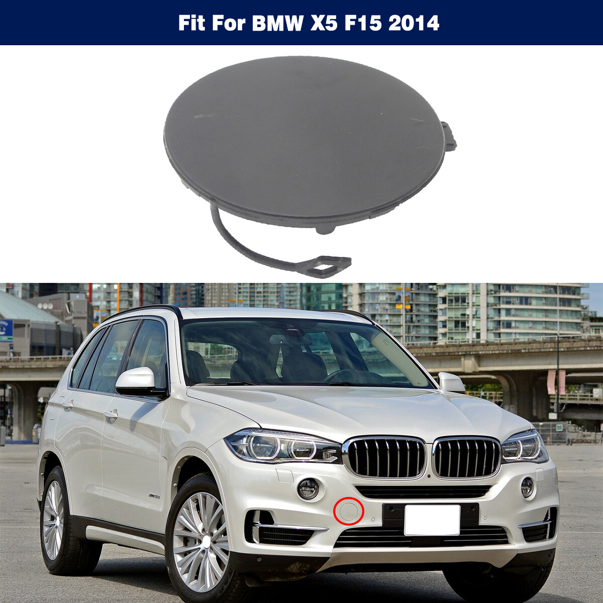 1Pcs Front Bumper Towing Tow Hook Eye Cover Cap For BMW X5 F15 2014 ...