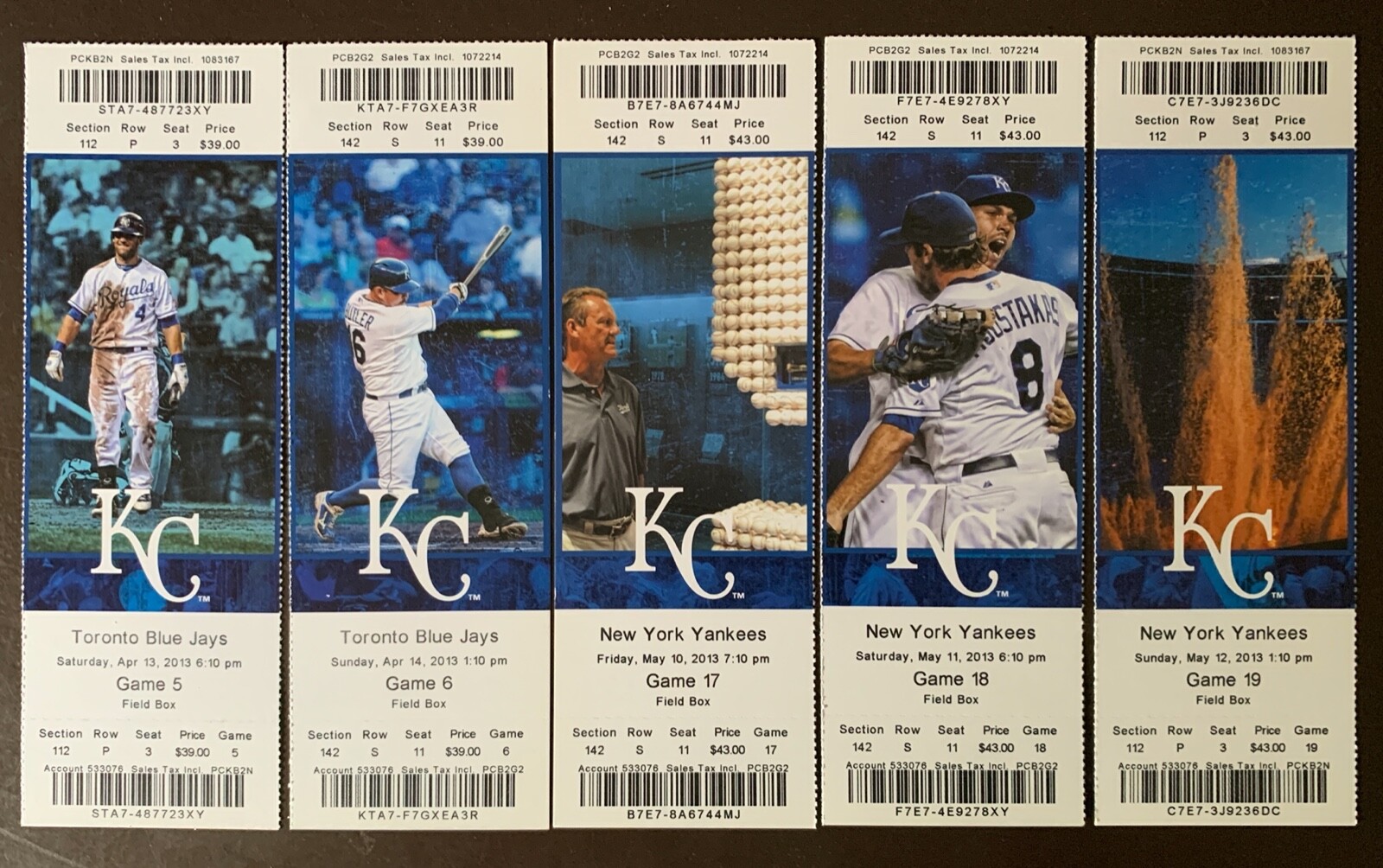 Kansas City Royals 2013 MLB ticket stubs - One ticket - SEE LIST | eBay
