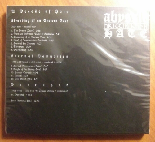 Abyssic Hate – A Decade of Hate CD Strid Judas Iscariot Darkthrone ...