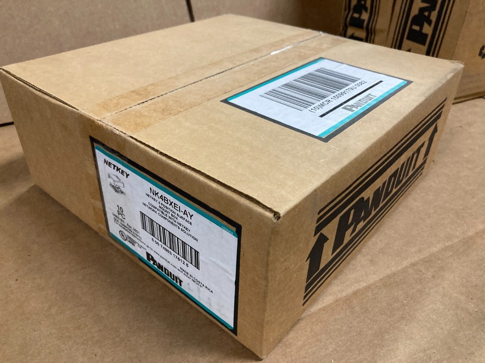 Qty 10 Panduit NK4BXEI-AY Netkey 4 Position Surface Mount Box - New NIB ...