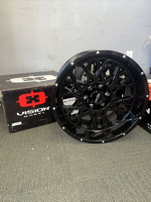 1) New Vision 412 Rocker Gloss Black 20X10 6x135 ET-25 wheels | eBay