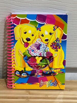 New Vintage Lisa Frank Puppies Golden Dogs Casey 90 Sheet Spiral Snap ...