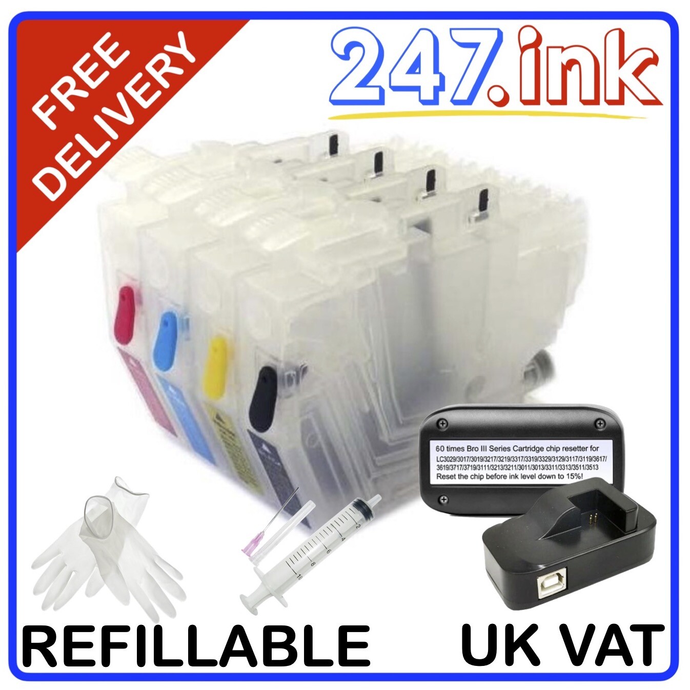 3213 Refillable Cartridges For Brother MFC-J491 MFC-J497 LOT non-oem | eBay