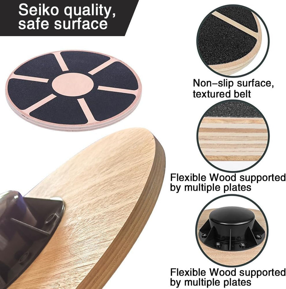 Wooden Balance Board anti Slip Surface, Gym Fitness Exercise Wobble ...
