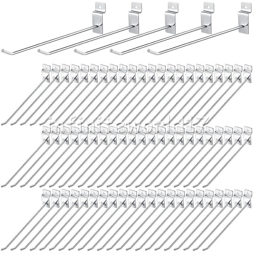 50X Slat Wall Slatwall Hook Hooks Arm Retail Shop Display Prong Hanger ...