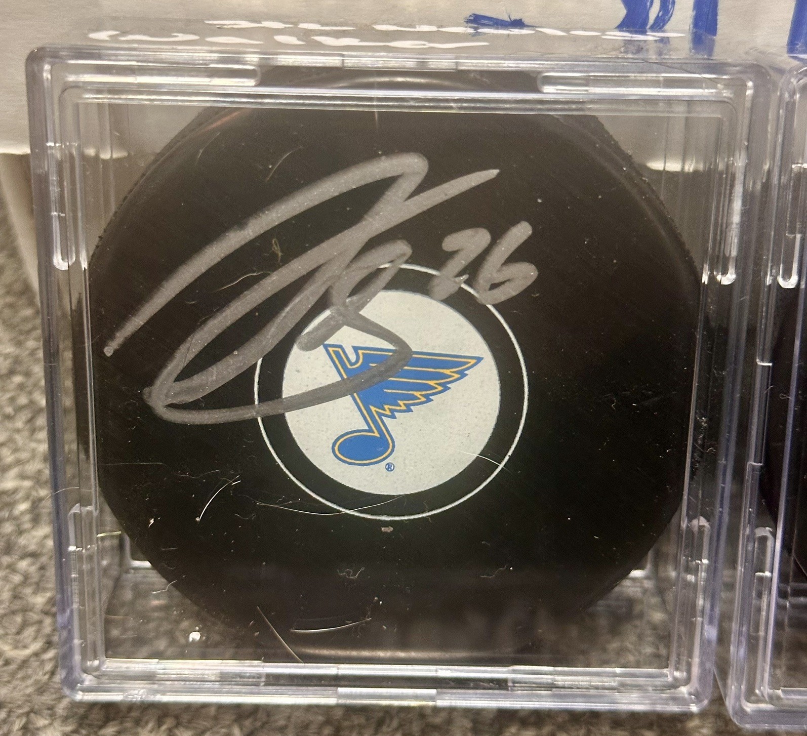 Nathan Walker signed St Louis Blues NEW logo Style Puck w/cube | eBay