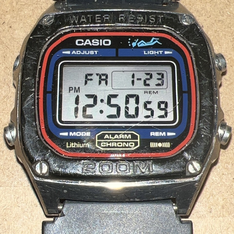 CASIO 1980’s Vintage Divers DW-1500 (690) Japan 37mm LCD Watch -WORKING ...