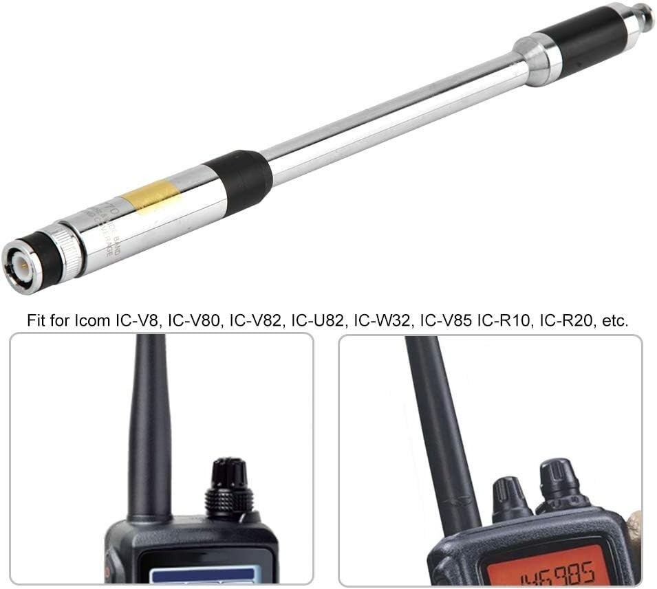 2PC RH-770 Centre Loaded Telescopic High Gain DUAL BAND Radio Antenna ...