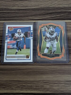 Zack Moss Rookie Card Lot (x2)(Rated Rookie Canvas & Select Orange Die ...
