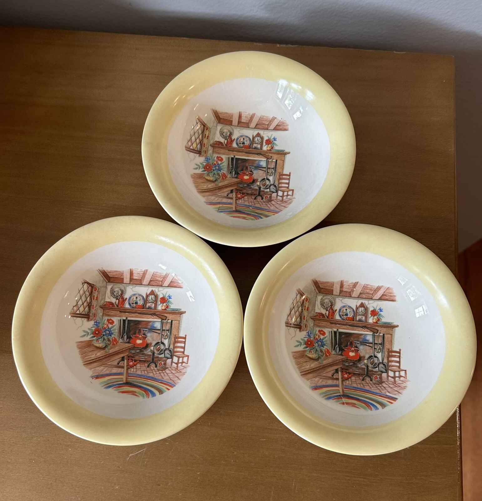 1 Set of 3 Bowls Homer Laughlin Eggshell colonial kitchen Rim Fruit ...