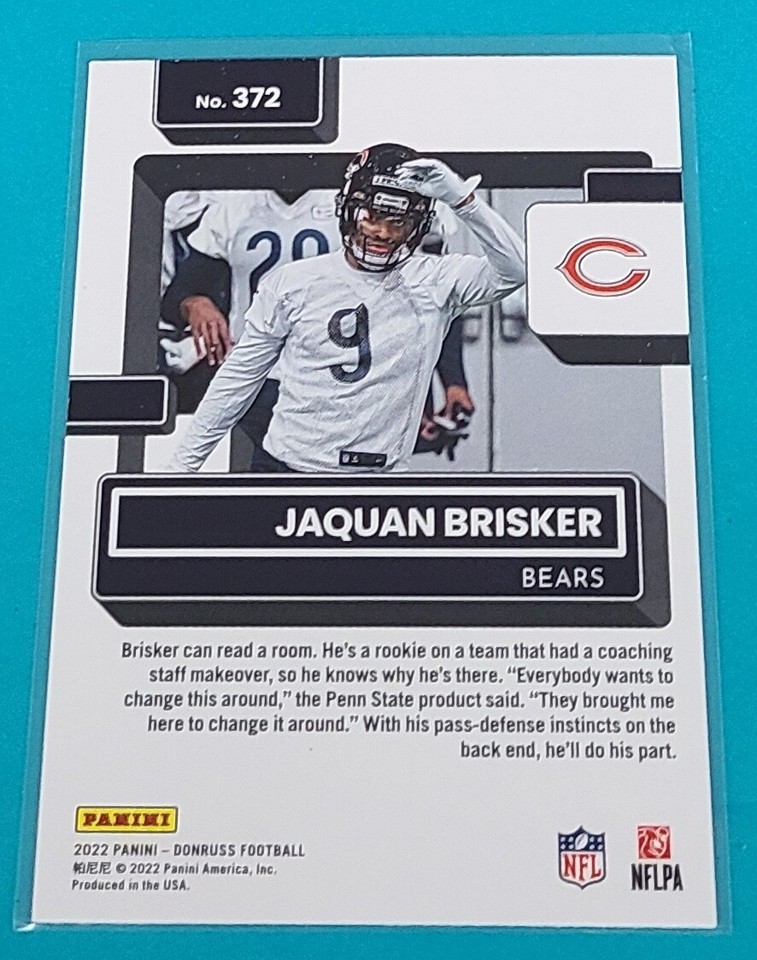 2022 Donruss RR,RC #372 Jaquan Brisker Chicago Bears Football Card A4 ...