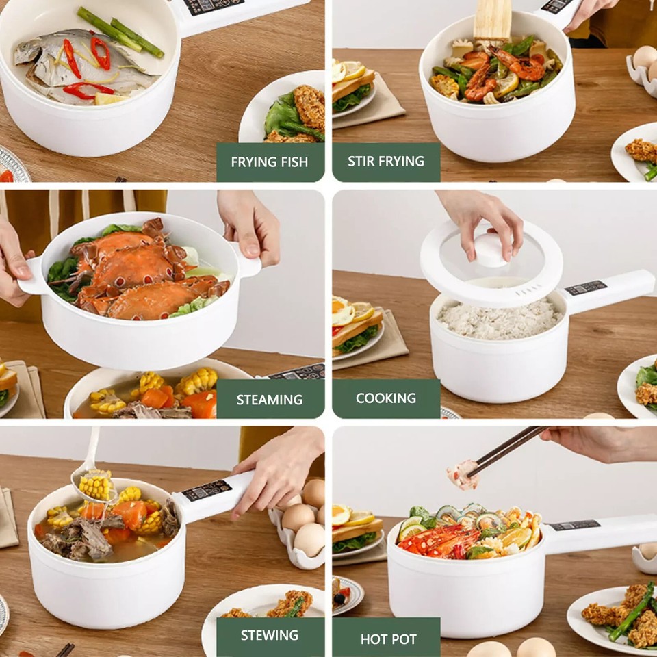 1.8L Electric Hot Pot with Strainer, Non-Stick Rapid Multi-Purpose ...