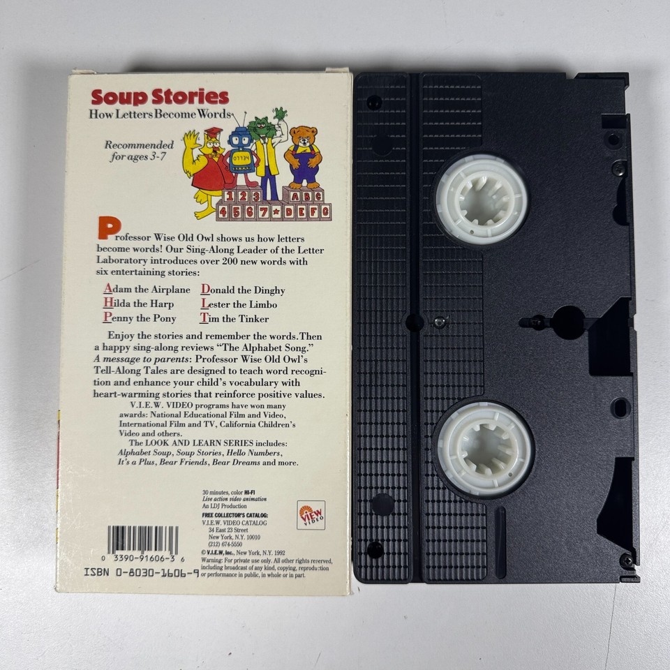 Look and Learn VHS Video Tape Soup Stories How Letters Become Words | eBay