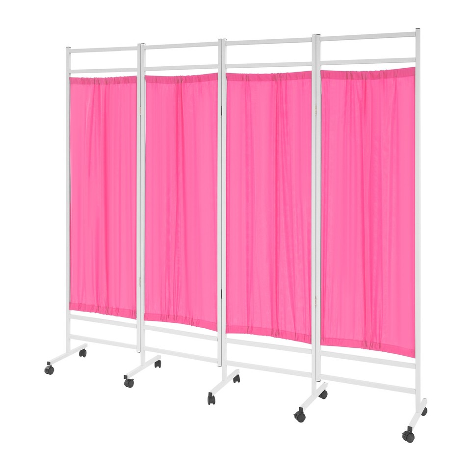 4 Panels Foldable Medical Room Divider Portable Medical Privacy Screen ...