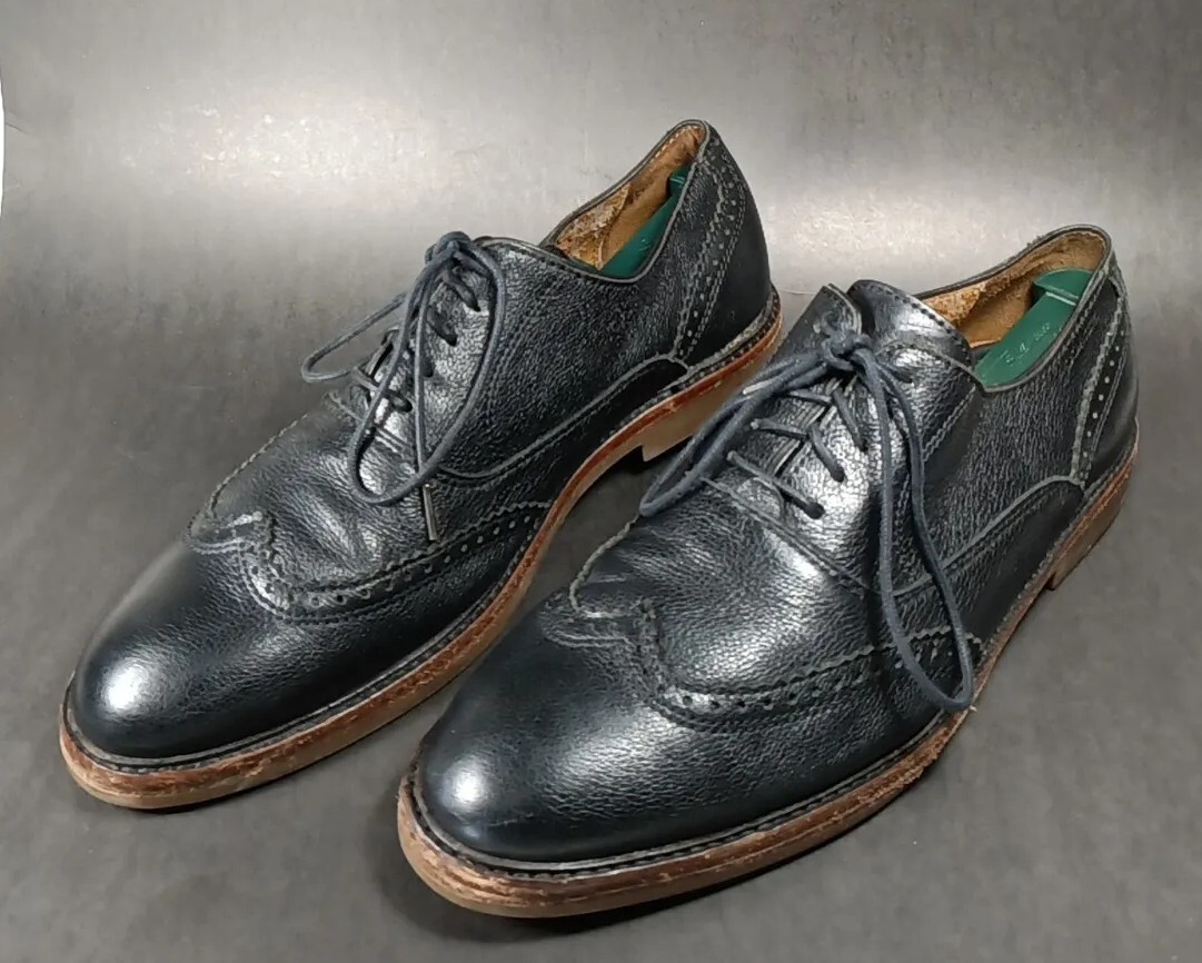 Men's Coach Black Leather Wing Tip Oxfords Size 11.5 - Gem