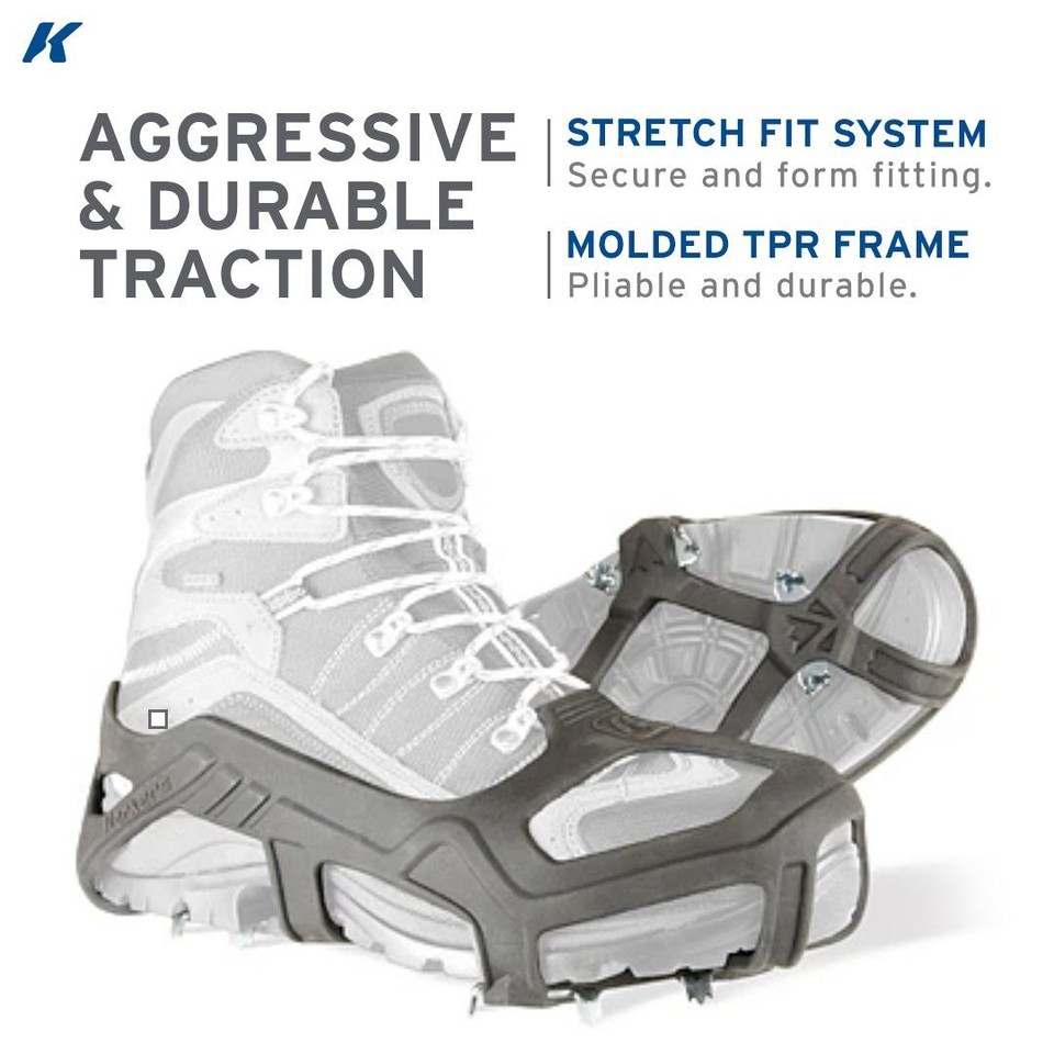 Korkers Apex Unisex TPR Frame Multi-directional Steel Ice Cleats, Black ...
