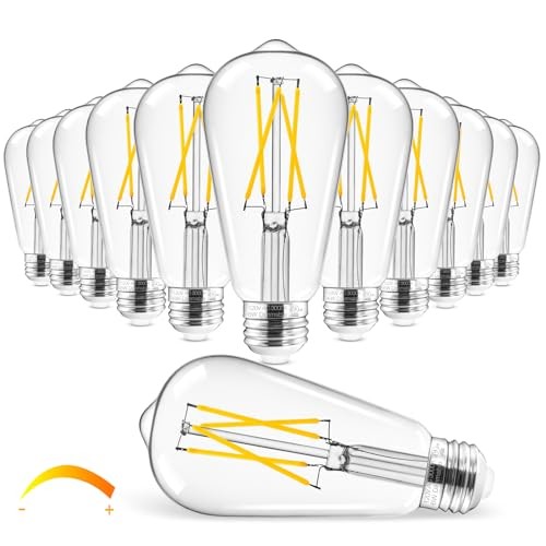 Vintage LED Edison Bulb Dimmable, 6W Equivalent 60W, 3000k Soft White ...