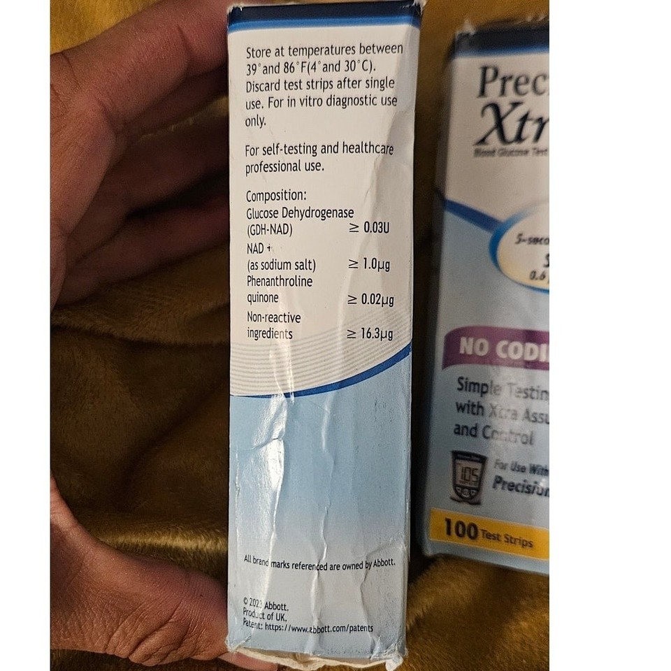 Precision Xtra Blood Glucose Test Strips 100 Count Sealed | eBay