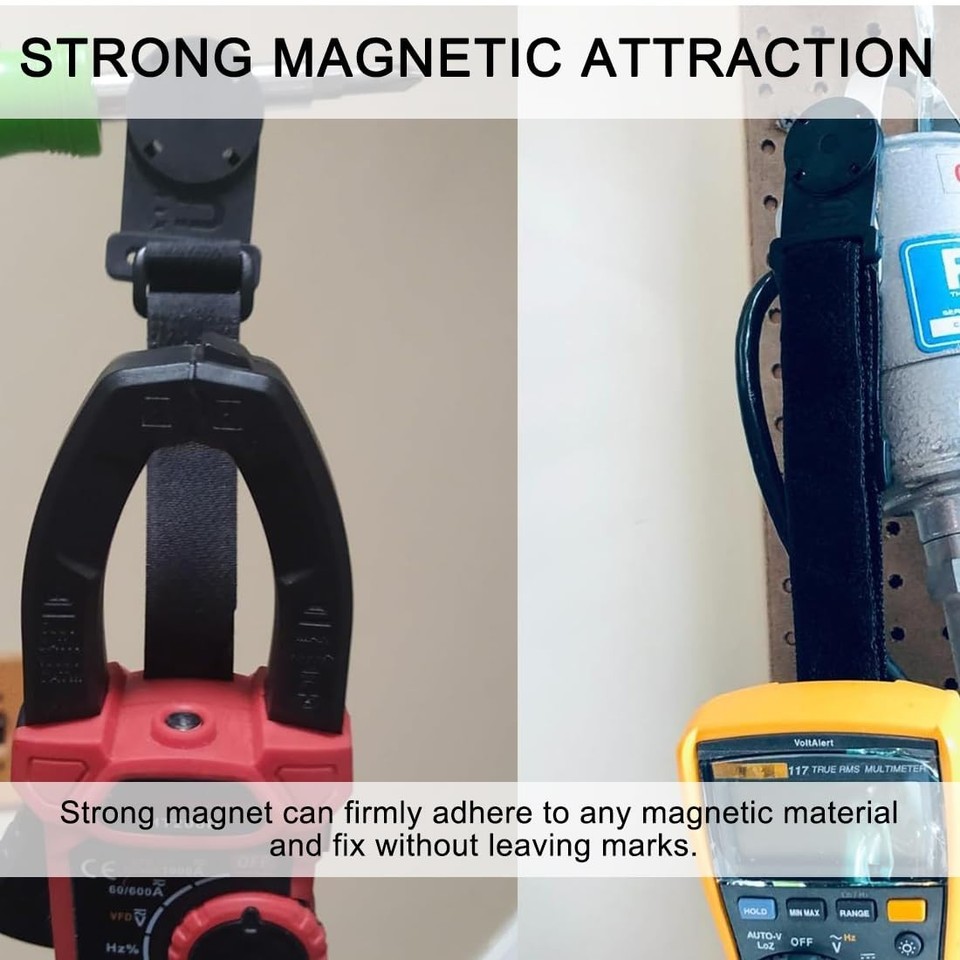 Multimeter Strap Hanging Loop Durable Kit Black Strong Magnet for Fluke ...
