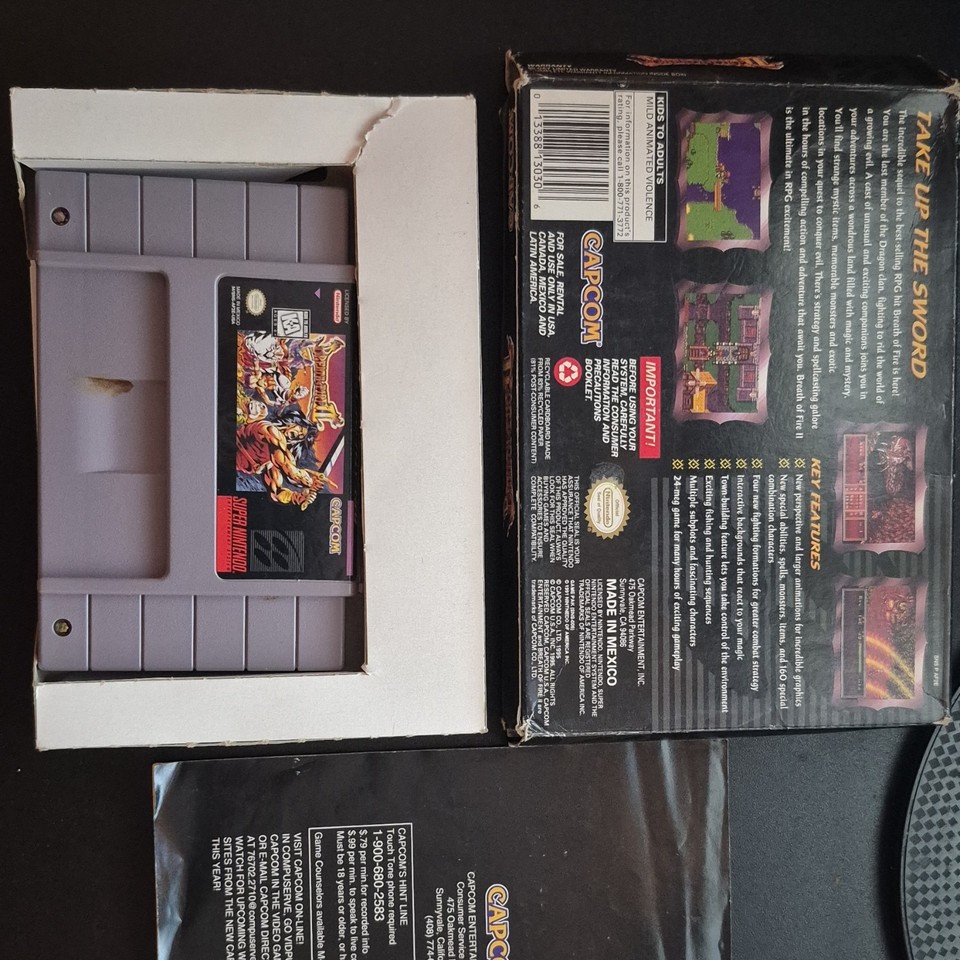 Capcom Breath of Fire II Super Nintendo SNES, Role Playing, 1995 ...