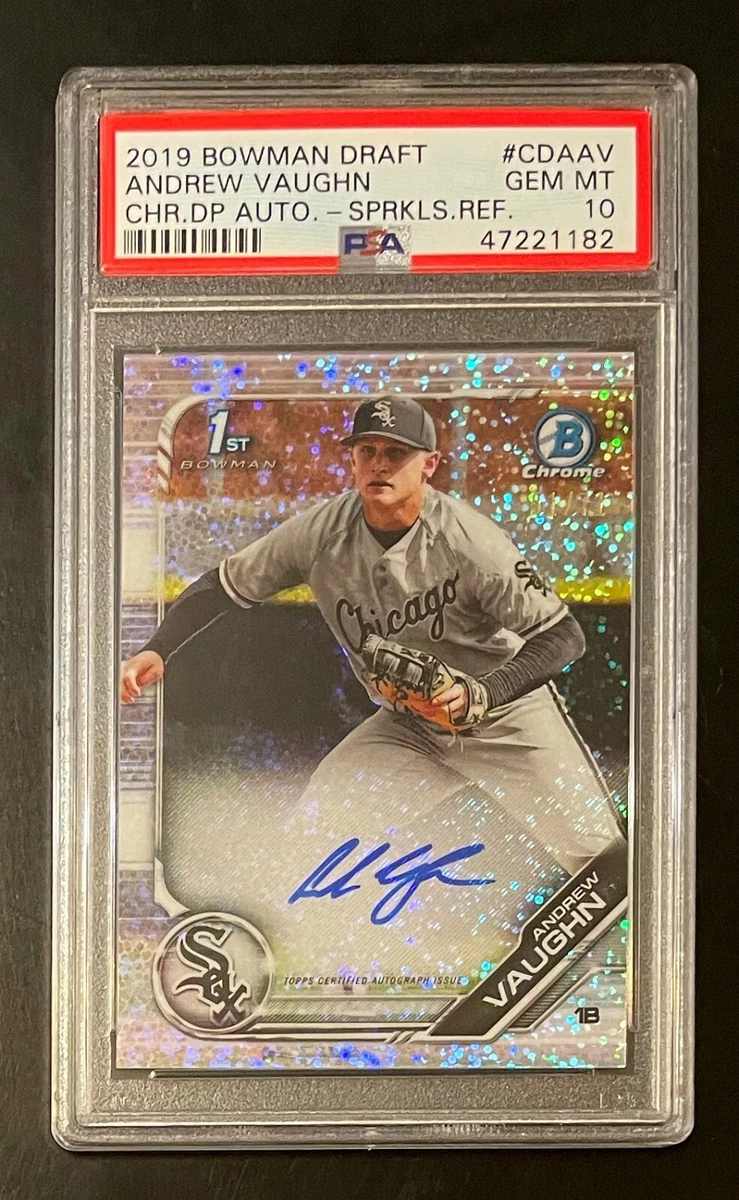 【PSA10 GEM MINT】Andrew Vaughn 2019 Bowman Chrome Prospect 1st Bowman Auto Blue Refractor 直書き 直筆 ...