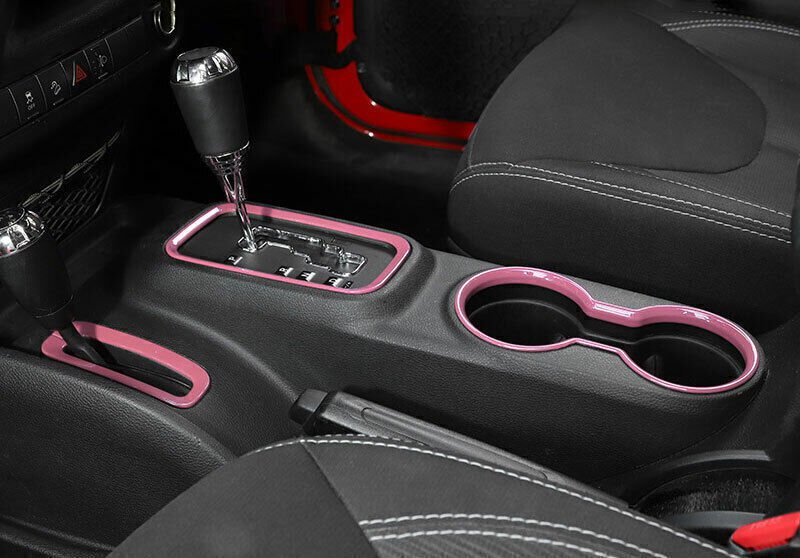 For Jeep Wrangler JK 2011-2017 Light Pink Center Console Gear Shift ...