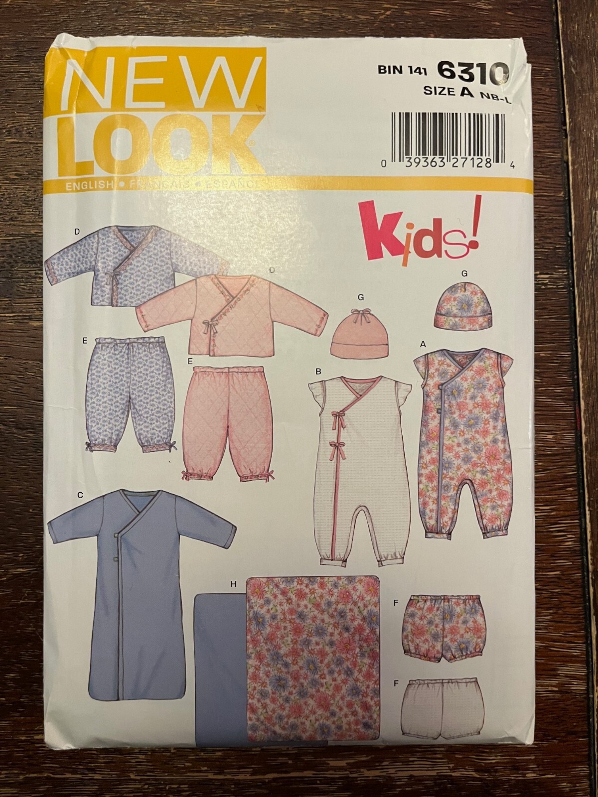 New Look 6310 UNCUT Sewing Pattern, Babies' Pajamas, Sleepwear, Size NB ...