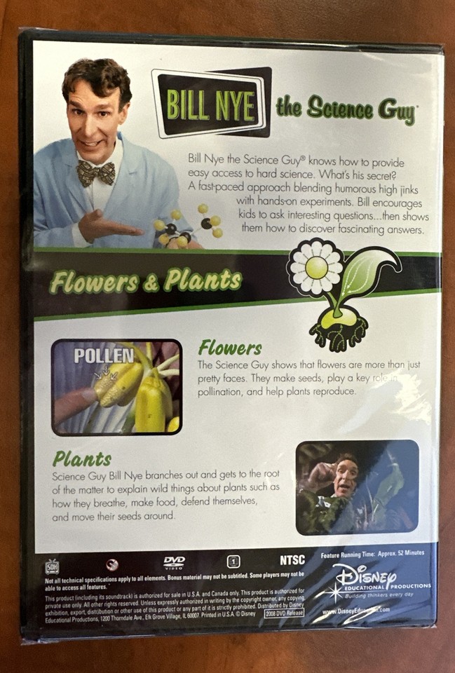 Disney Presents Bill Nye the Science Guy Flowers and Plants DVD New ...