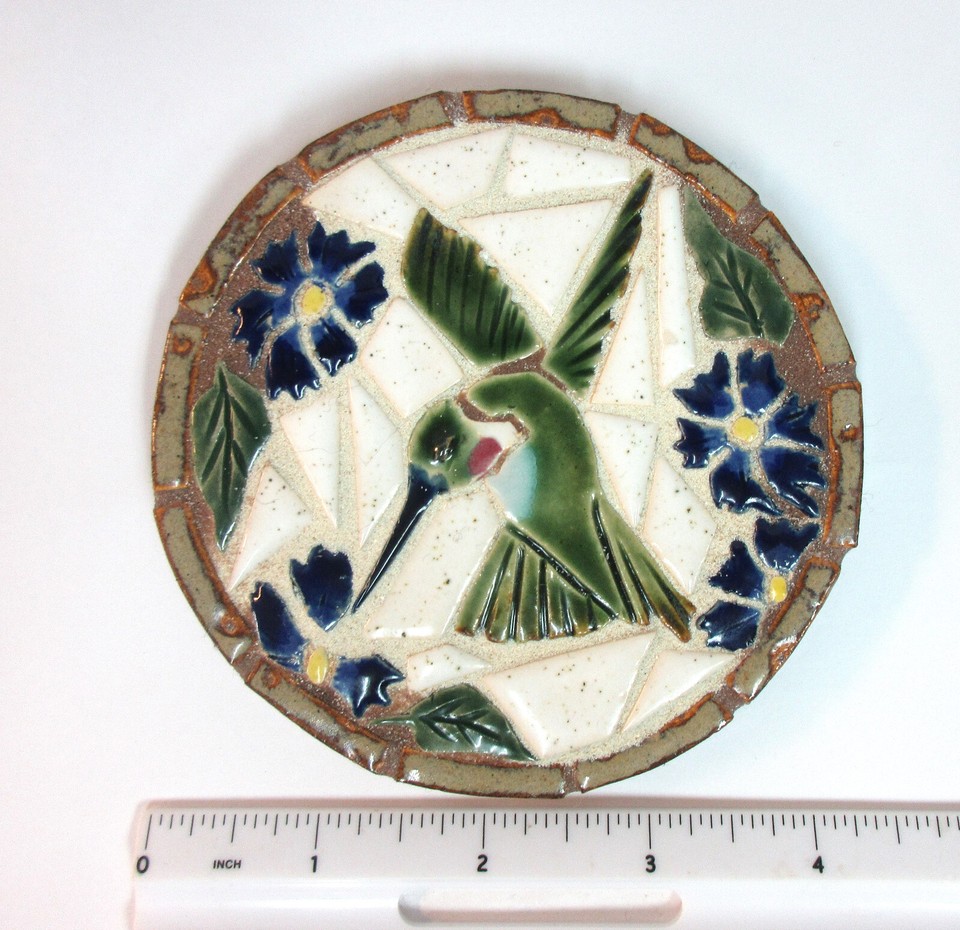 Hummingbird Mosaic Coaster, Mosaic Art Handmade Ceramic Tile Trivets ...