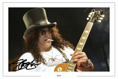 SLASH SIGNED PHOTO PRINT AUTOGRAPH MUSIC GUNS N ROSES | eBay UK