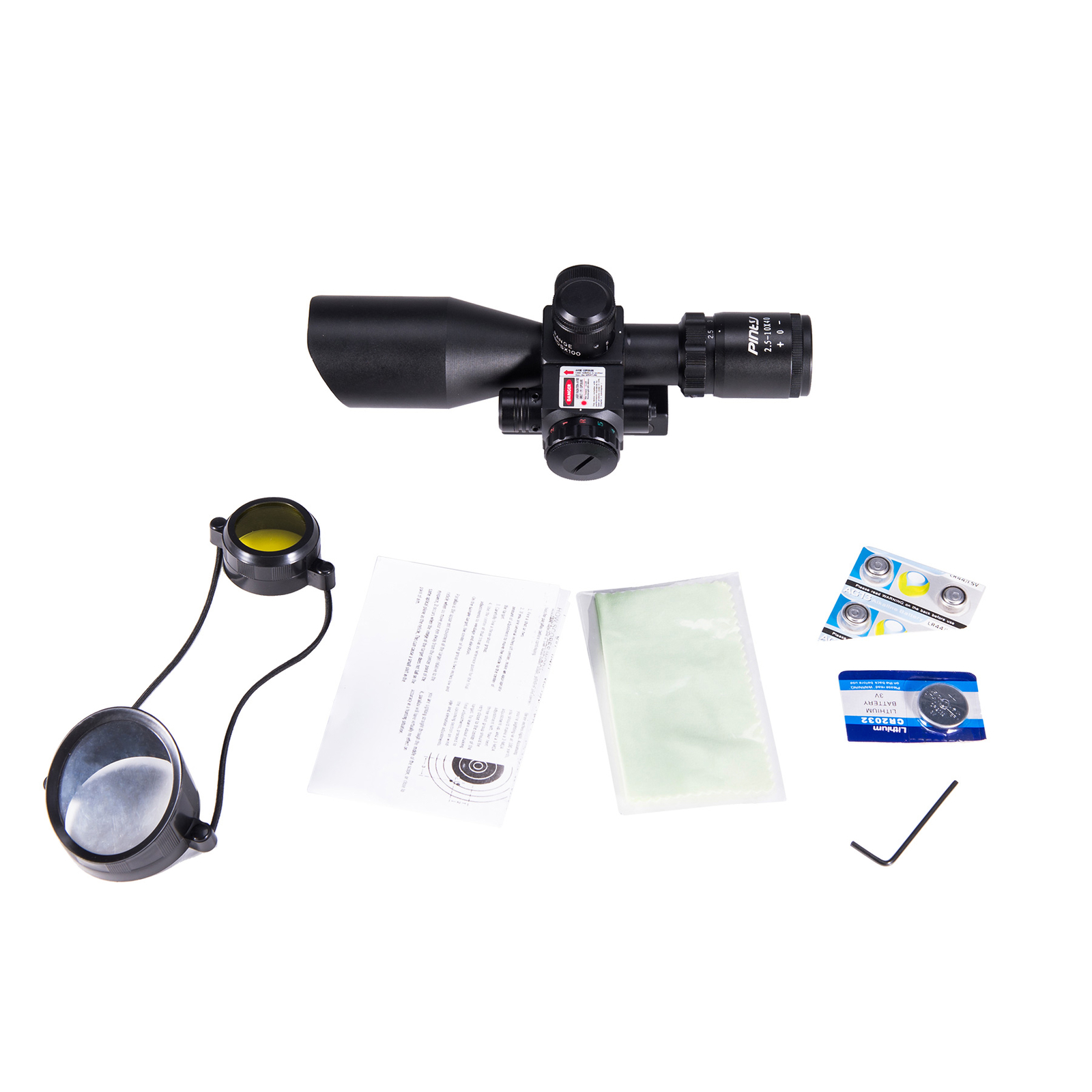 2.5-10x40 Rifle Scope Mil-dot Red Green Dual illuminated Red Laser ...