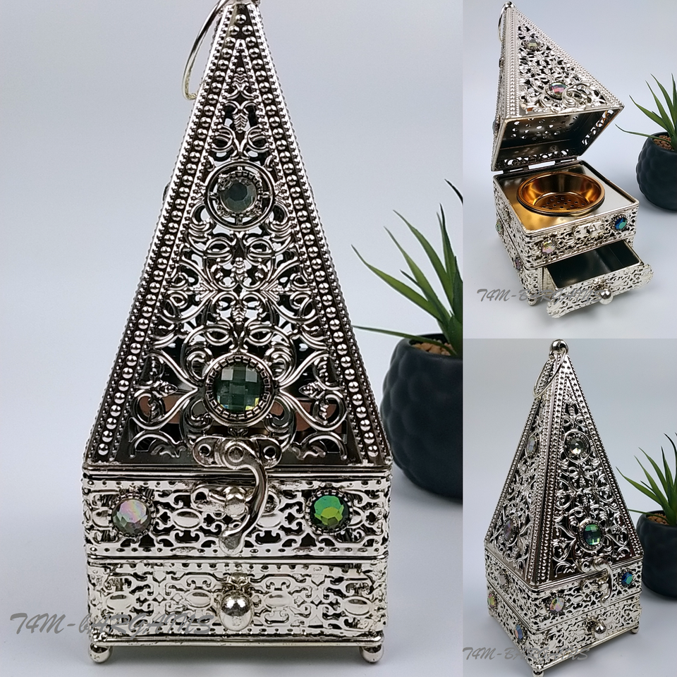 Arabian Incense Diffuser Bakhoor Oud Burner Bakur Metal Mabkhara Home ...
