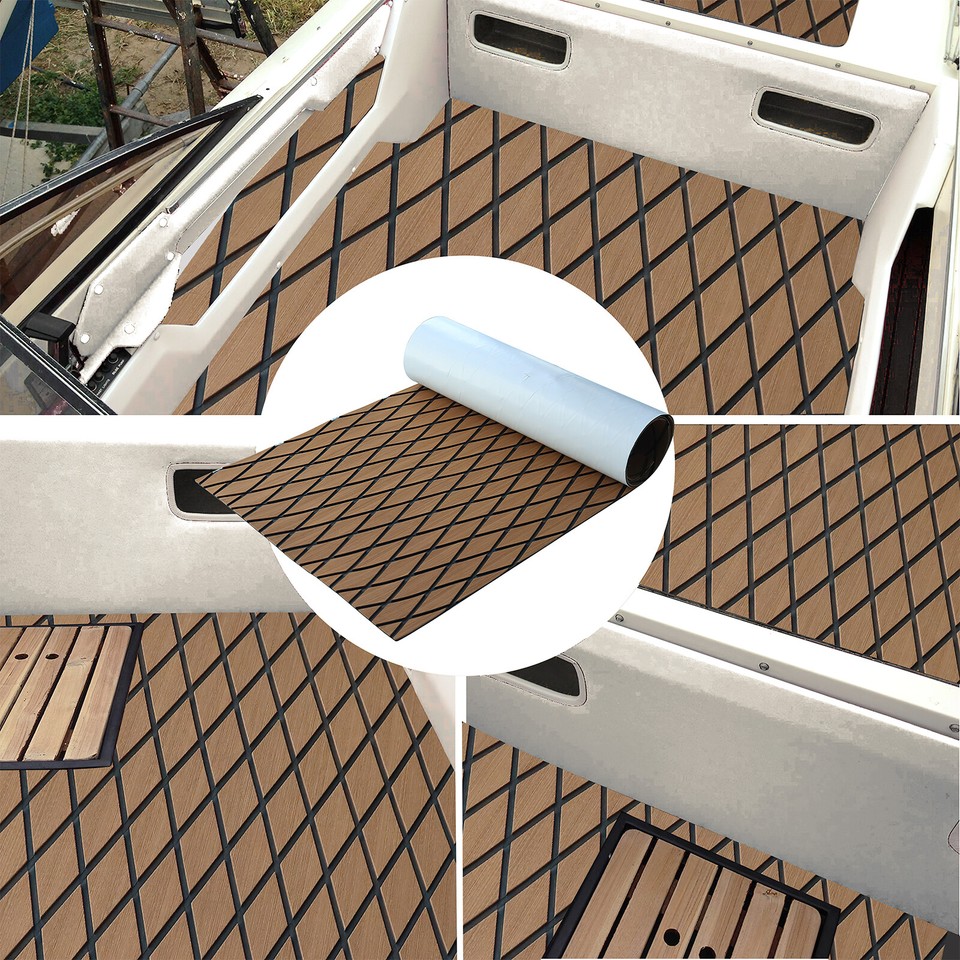 75/95"in EVA Foam Boat Decking Sheet Mat Faux Teak Deluxe Marine Yacht ...