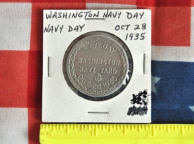 1935 US Navy Day Washington Navy Yard USS Constitution Ship Medal Coin ...
