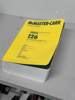 McMaster-Carr Catalog no. 126 Chicago, Illinois Ed. Industrial Parts ...