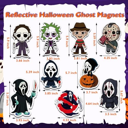 9 Pack Reflective Halloween Car Magnets, Cute Cartoon Ghost Magnetic ...